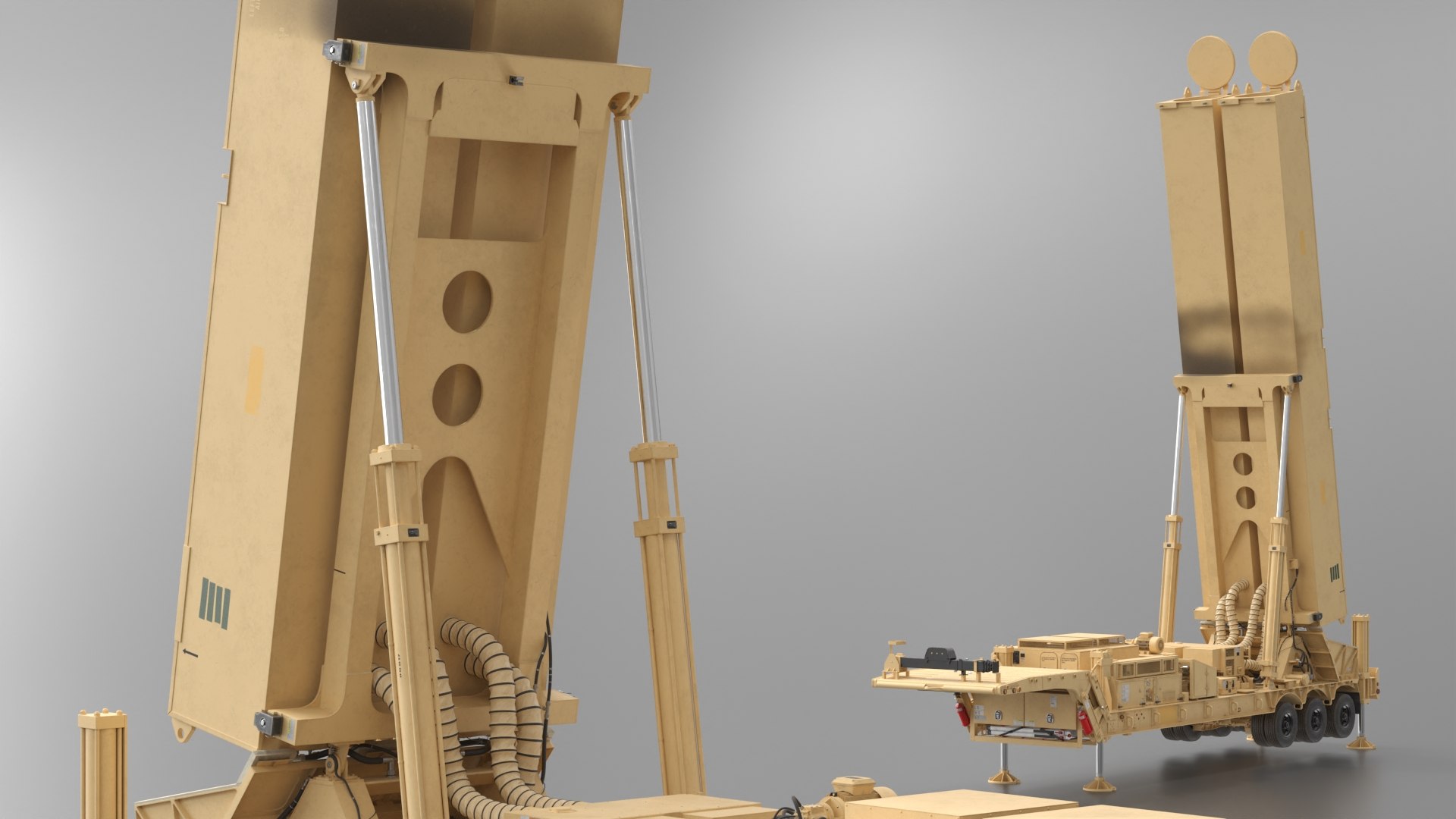 3D LRHW Launcher With Deployed Hypersonic Missiles Animated Rigged ...