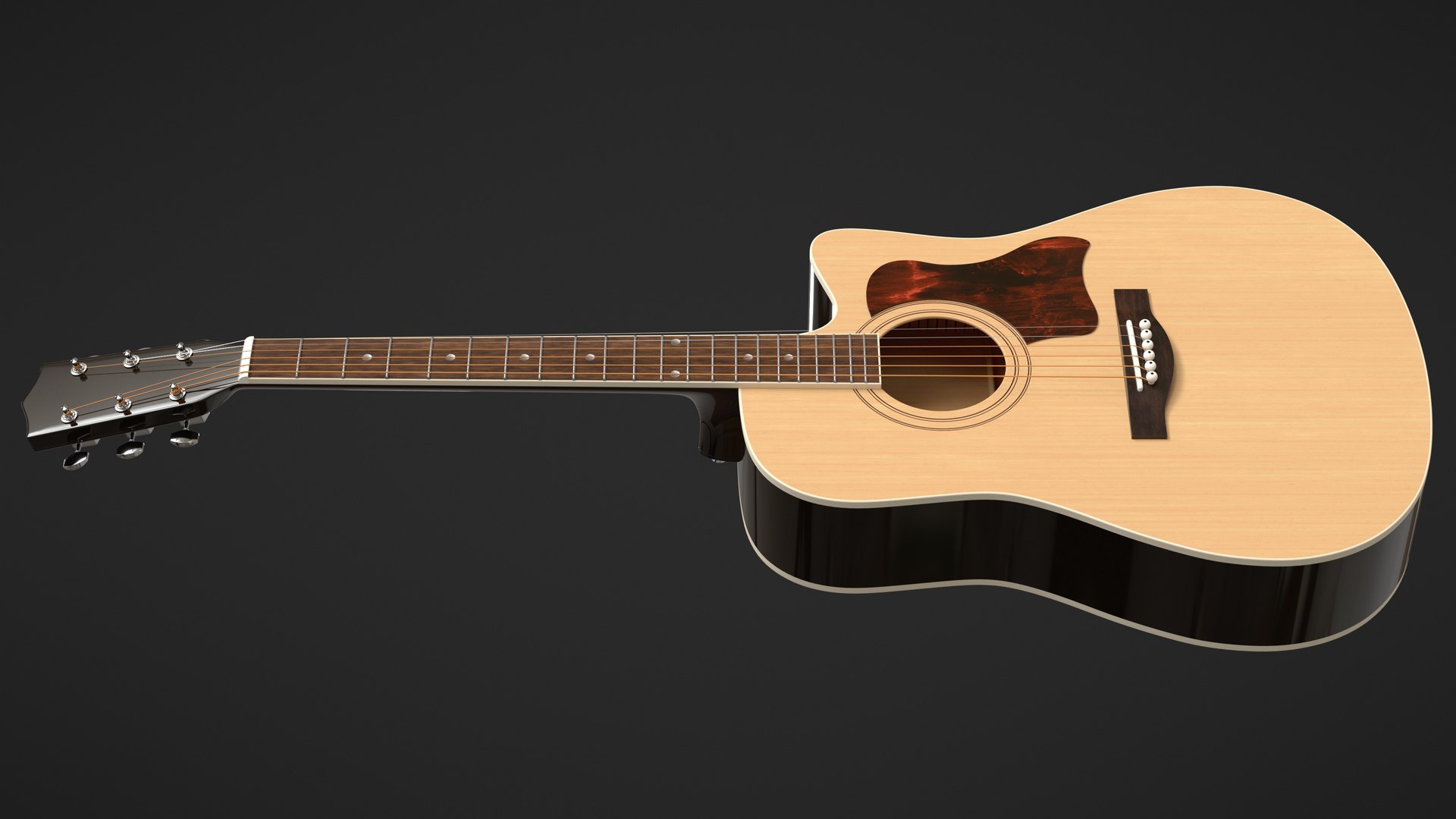 Auditorium Acoustic Guitar 3D Model - TurboSquid 2071992
