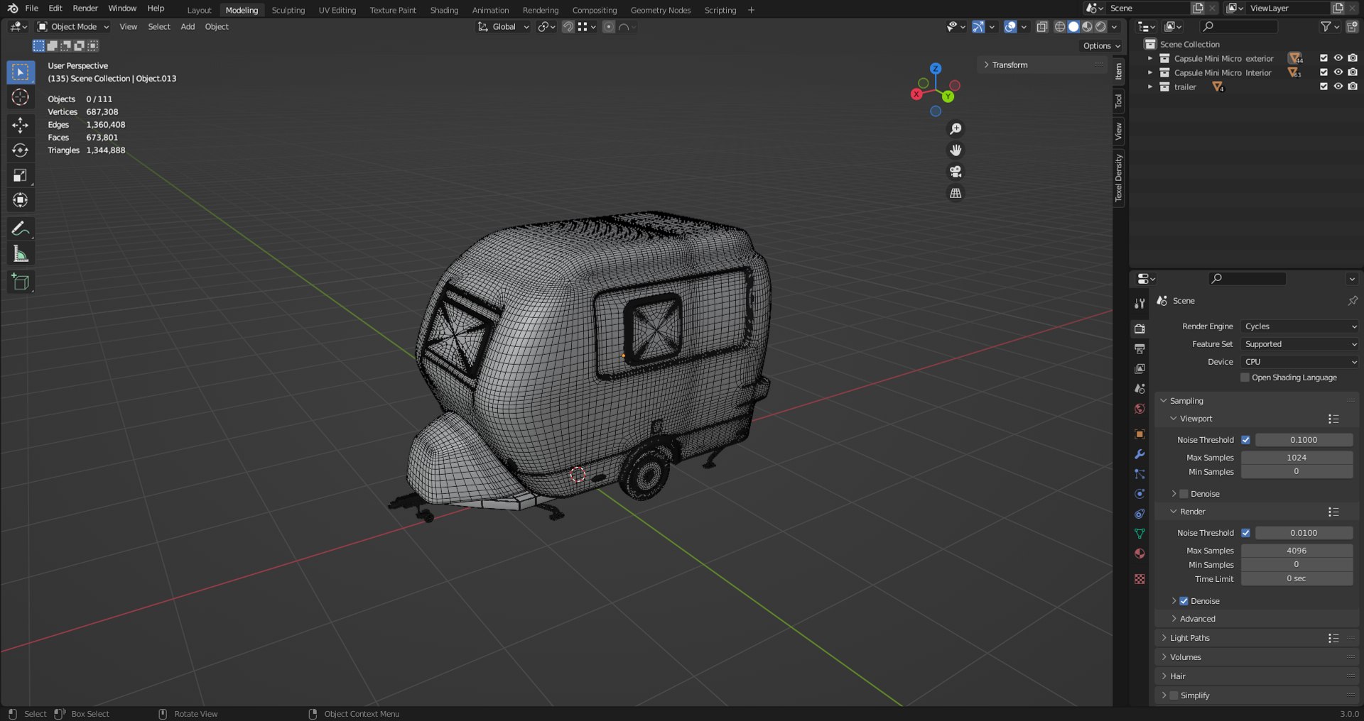 Capsule Caravans Mini Micro Camper Trailer Glacier White 3D ...