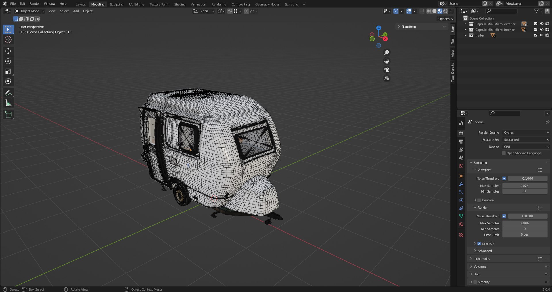 Capsule Caravans Mini Micro Camper Trailer Glacier White 3D - TurboSquid 2273164