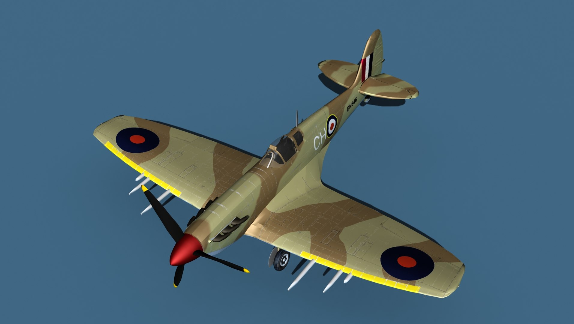 3D Supermarine Spitfire Mk5C V07 RAF - TurboSquid 1925111