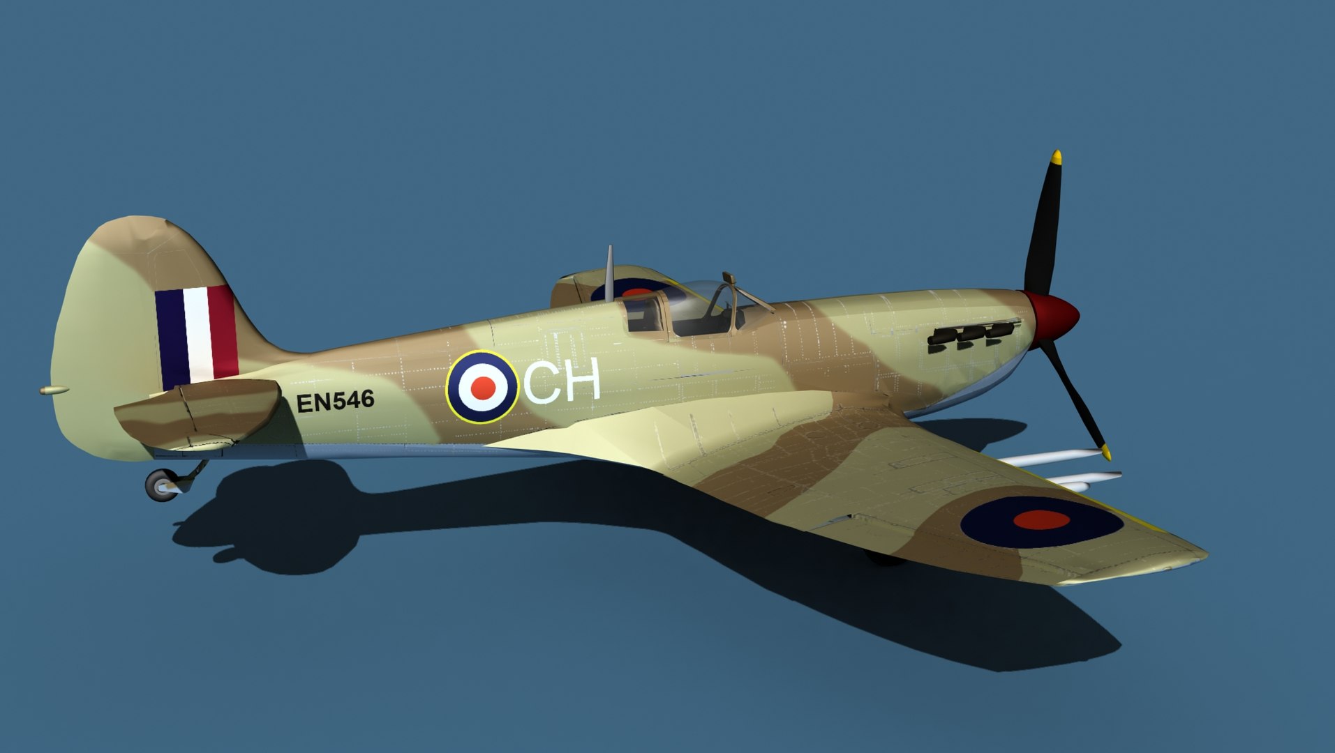 3D Supermarine Spitfire Mk5C V07 RAF - TurboSquid 1925111