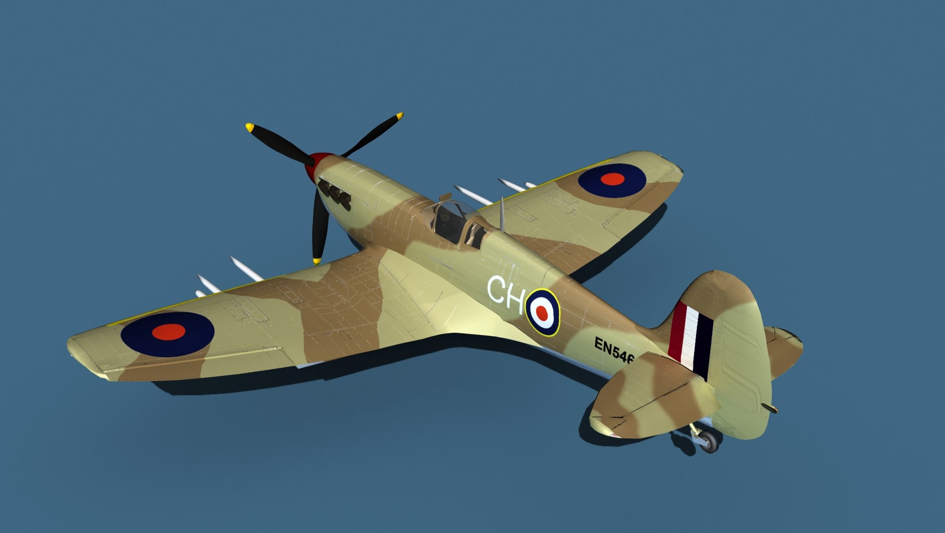 3D Supermarine Spitfire Mk5C V07 RAF - TurboSquid 1925111