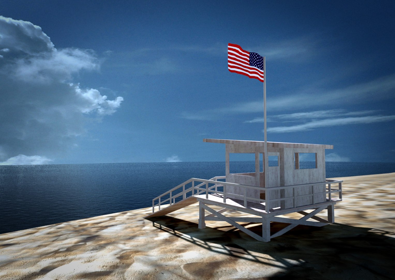3dsmax Lifeguard Station