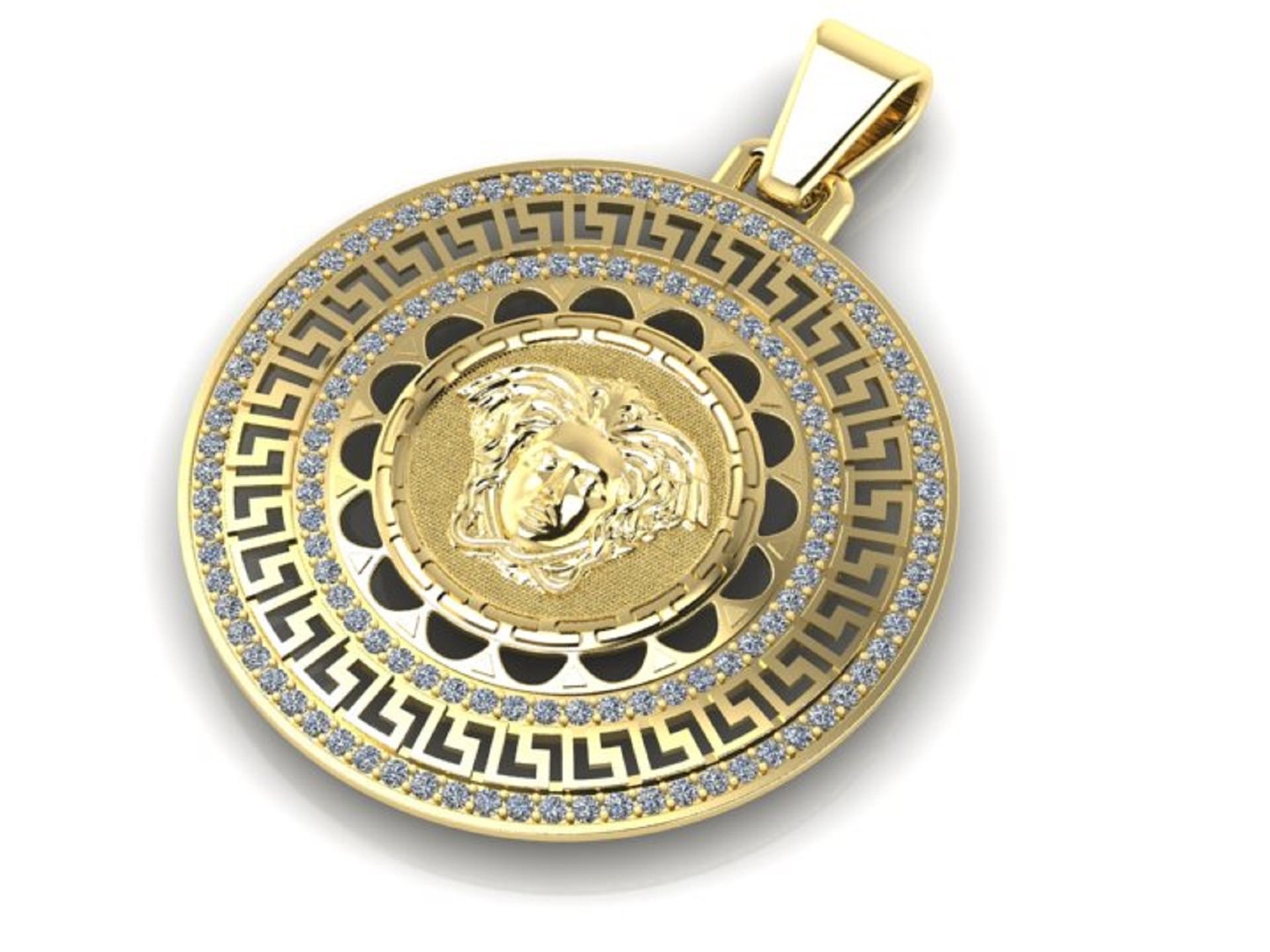 Medusa Pendant With Greek Pattern 3D Model - TurboSquid 1748601