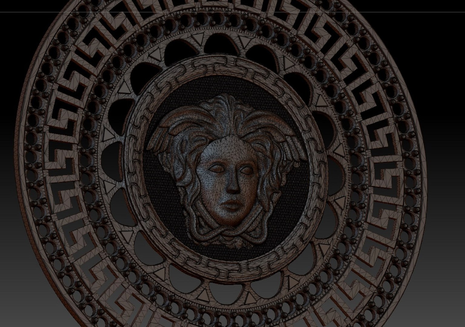 Medusa Pendant With Greek Pattern 3D Model - TurboSquid 1748601
