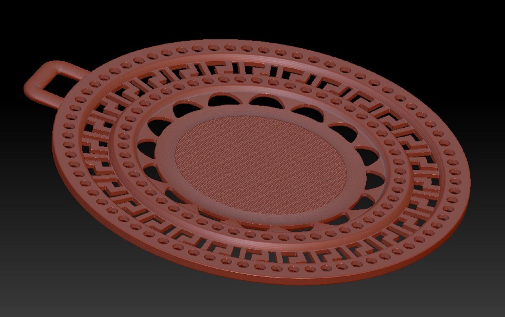 Medusa Pendant With Greek Pattern 3D Model - TurboSquid 1748601