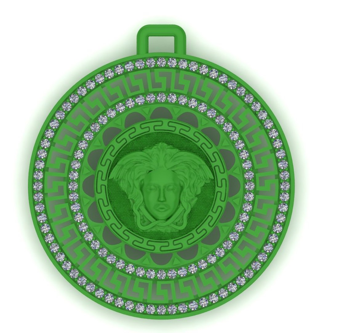 Medusa Pendant With Greek Pattern 3D Model - TurboSquid 1748601