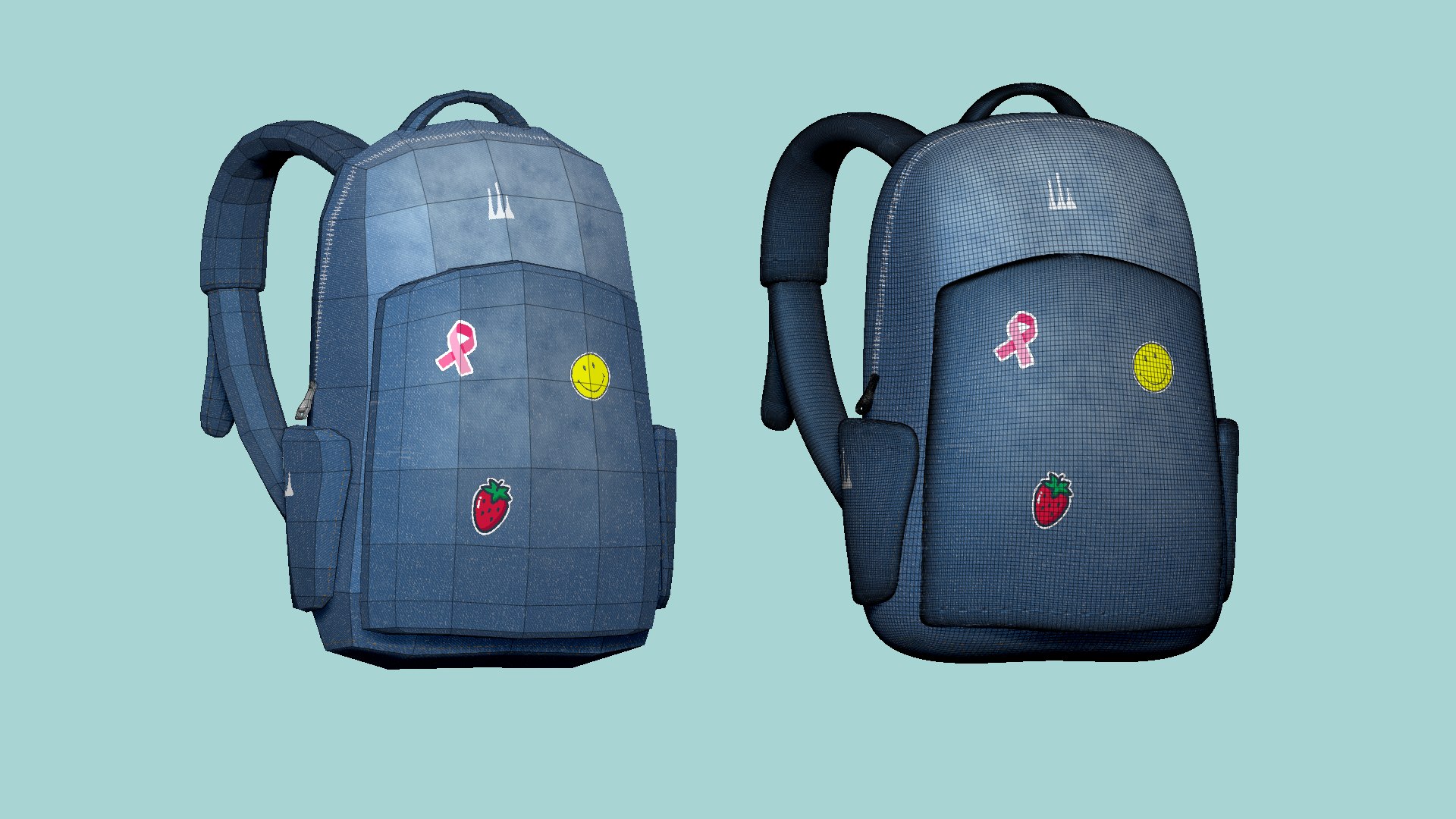 3D model Jeans Backpack - Pins - Character Fashion Design - TurboSquid ...