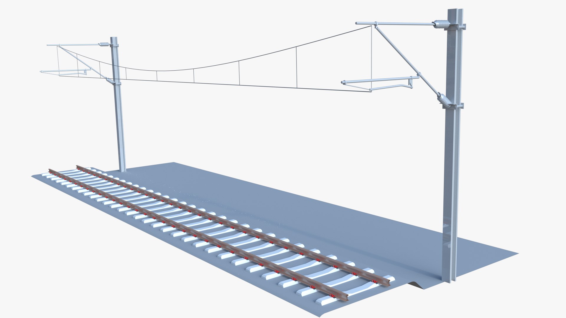 Railway track 3D model - TurboSquid 1452352