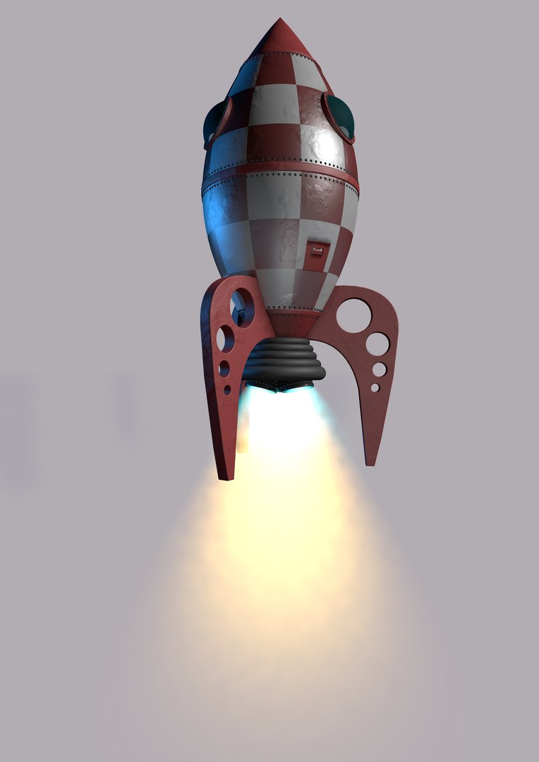 3d rocket ship model