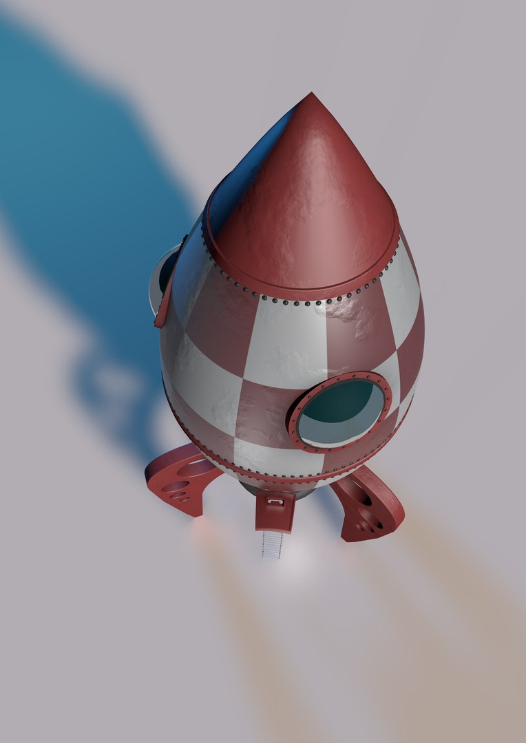 3d rocket ship model