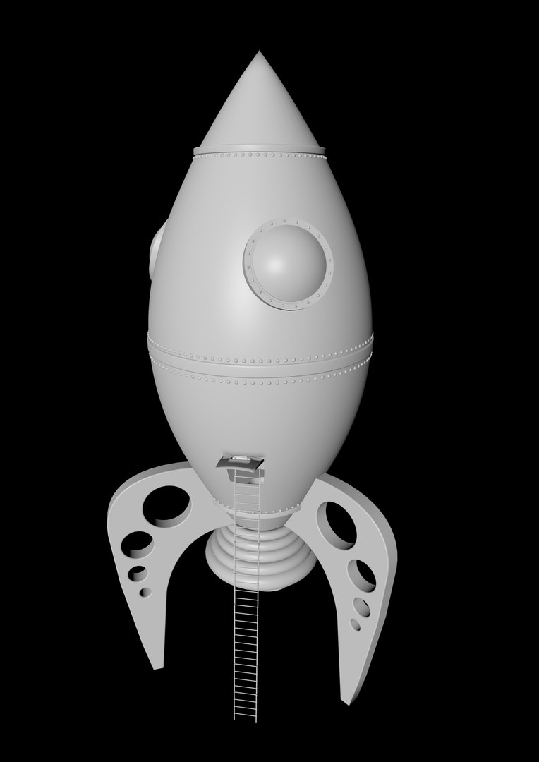 3d rocket ship model