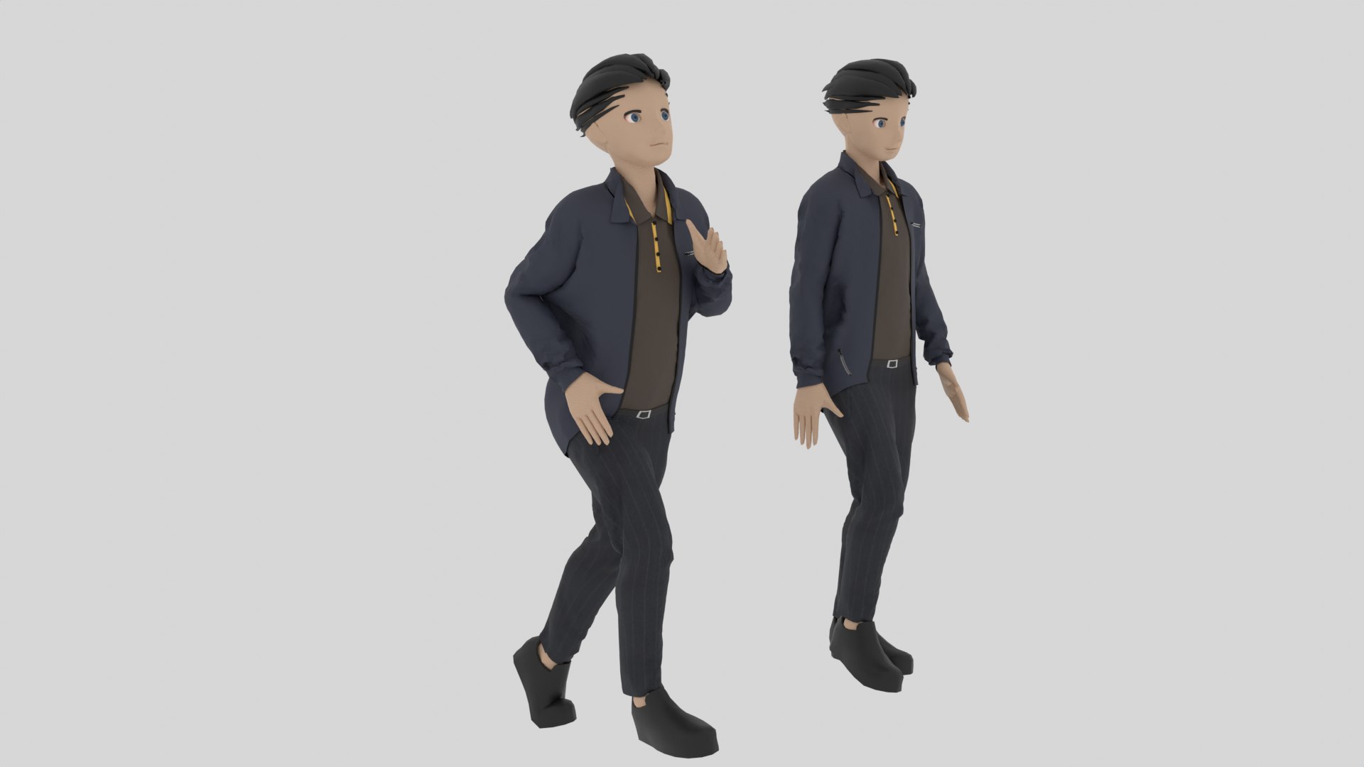 Cartoon Character Walking And Running Animation 3D Model - TurboSquid ...