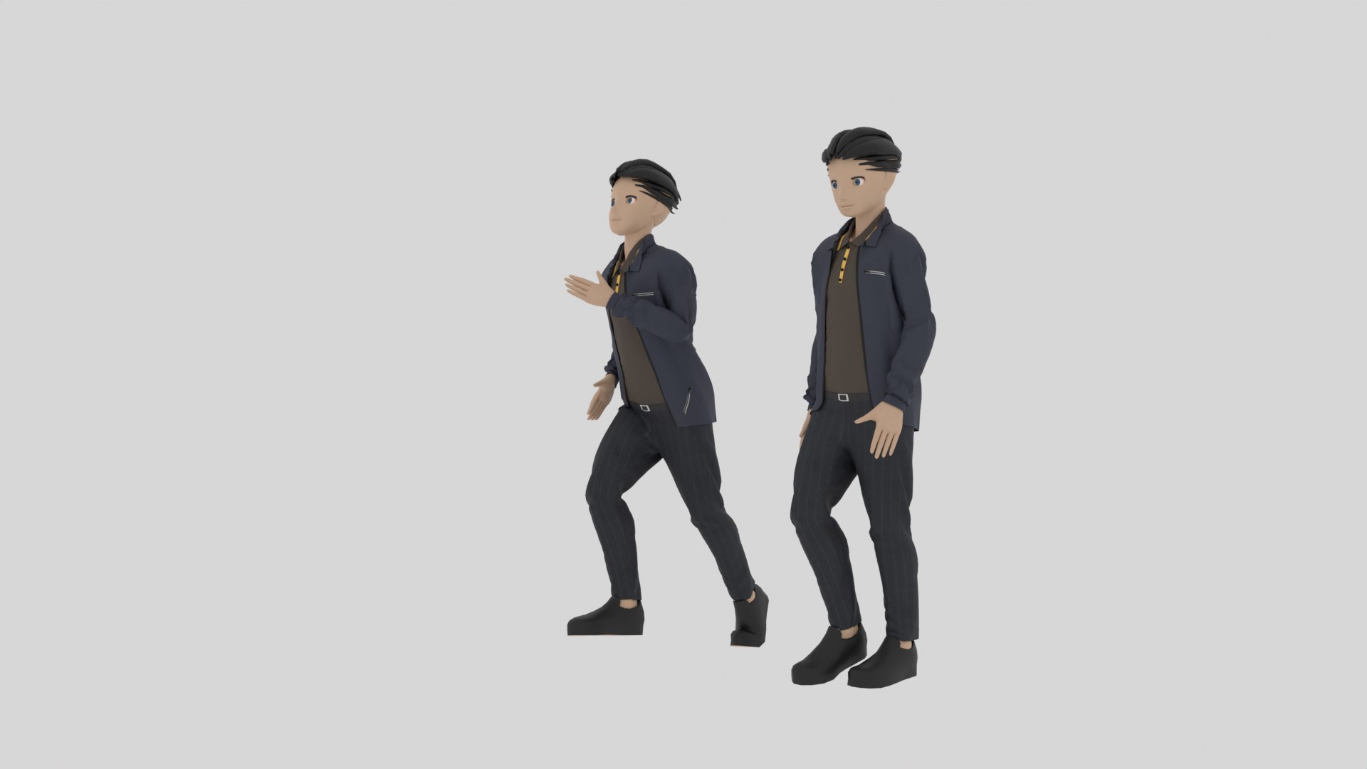 Cartoon Character Walking And Running Animation 3D Model - TurboSquid ...