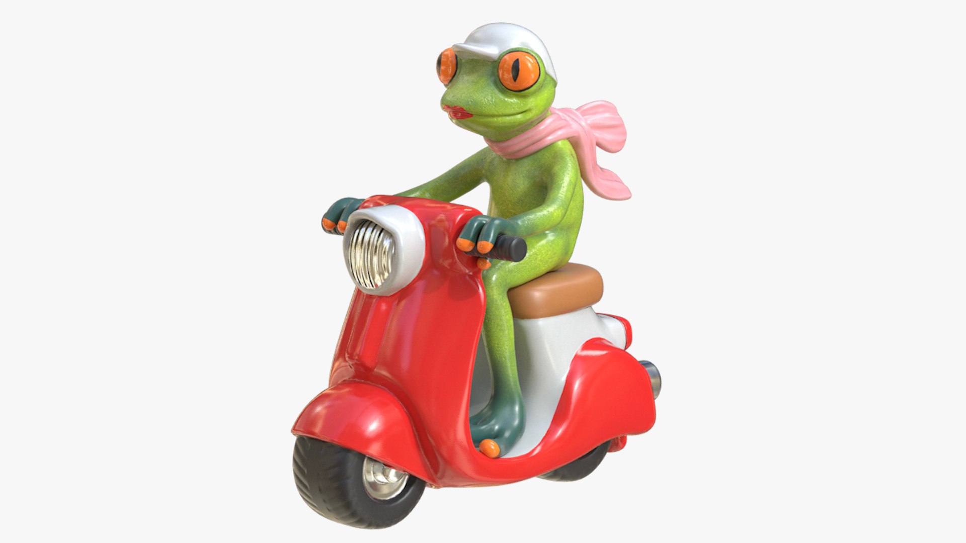 Frog On Scooter 3D - TurboSquid 1907719