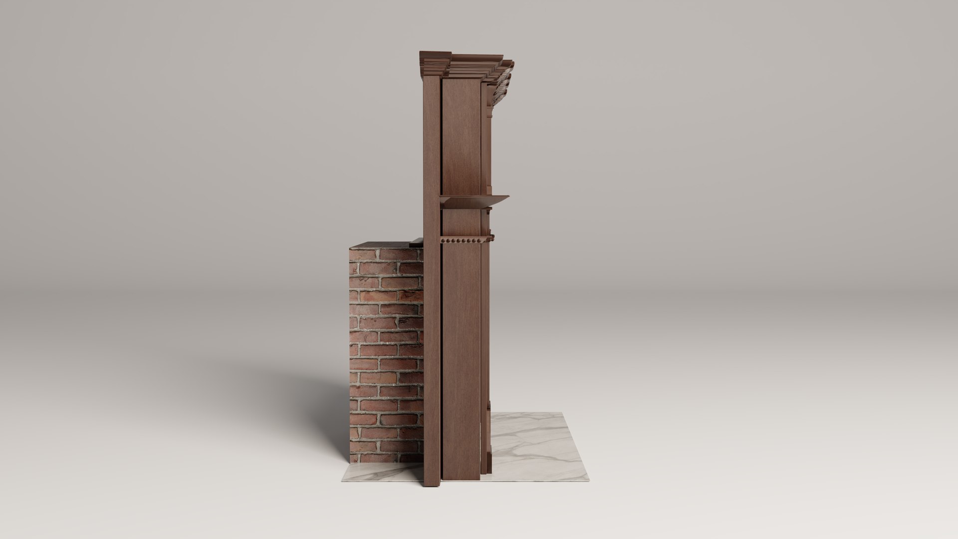 3D Model Detailed Fireplace Mantle - TurboSquid 2294312