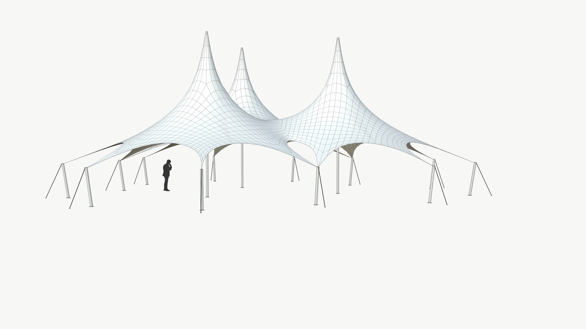 3D Tensile Structure Triple Design Model - TurboSquid 2122821