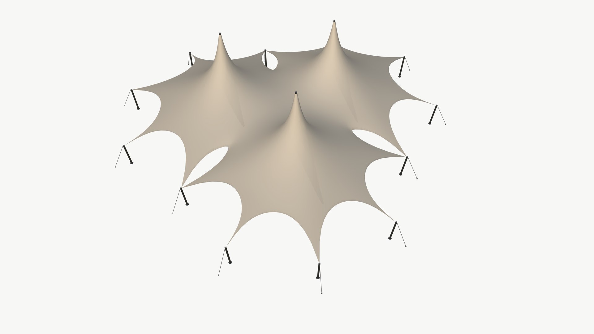 3D Tensile Structure Triple Design Model - TurboSquid 2122821