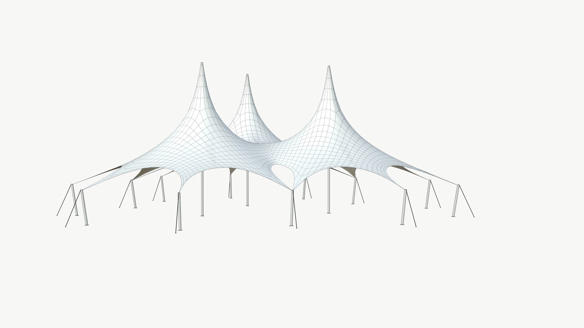 3D Tensile Structure Triple Design Model - TurboSquid 2122821