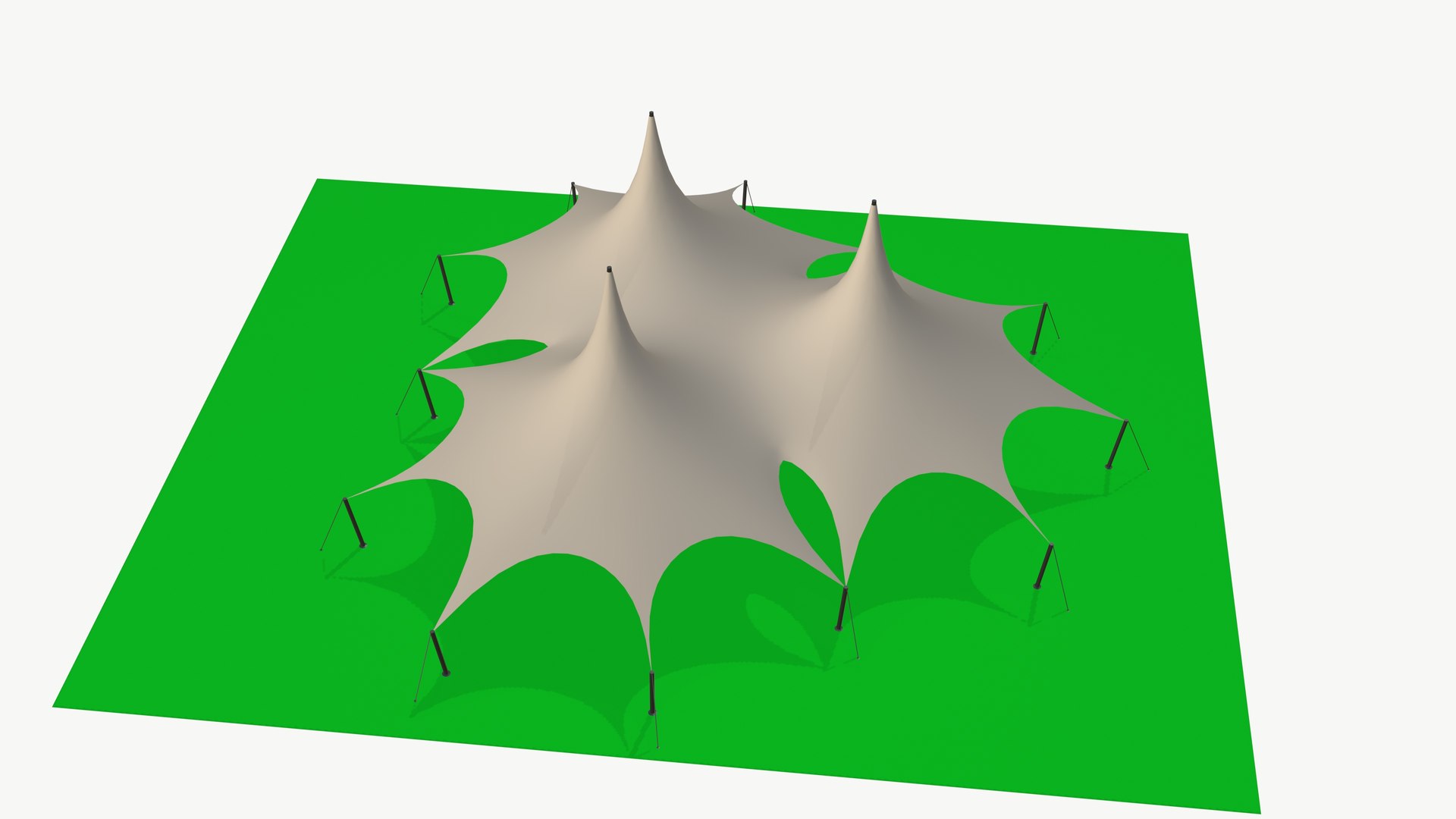 3D Tensile Structure Triple Design Model - TurboSquid 2122821