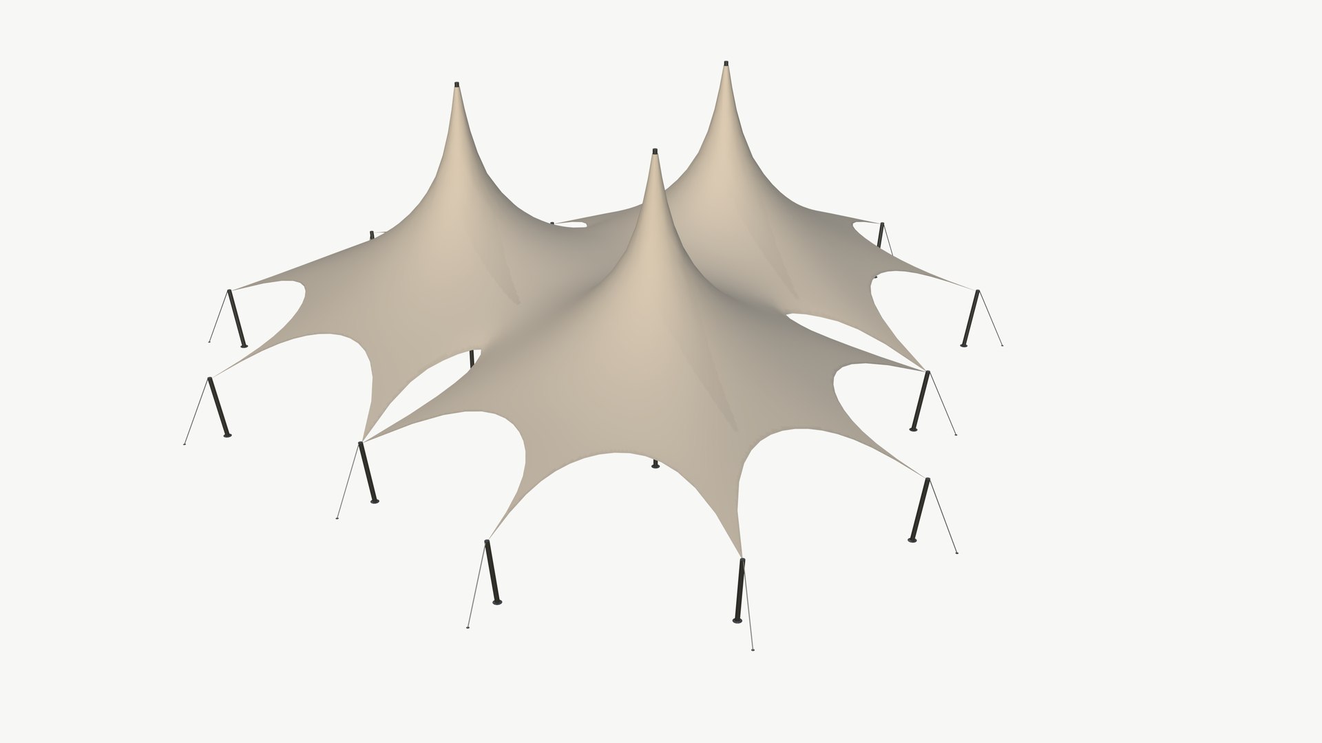 3D Tensile Structure Triple Design Model - TurboSquid 2122821