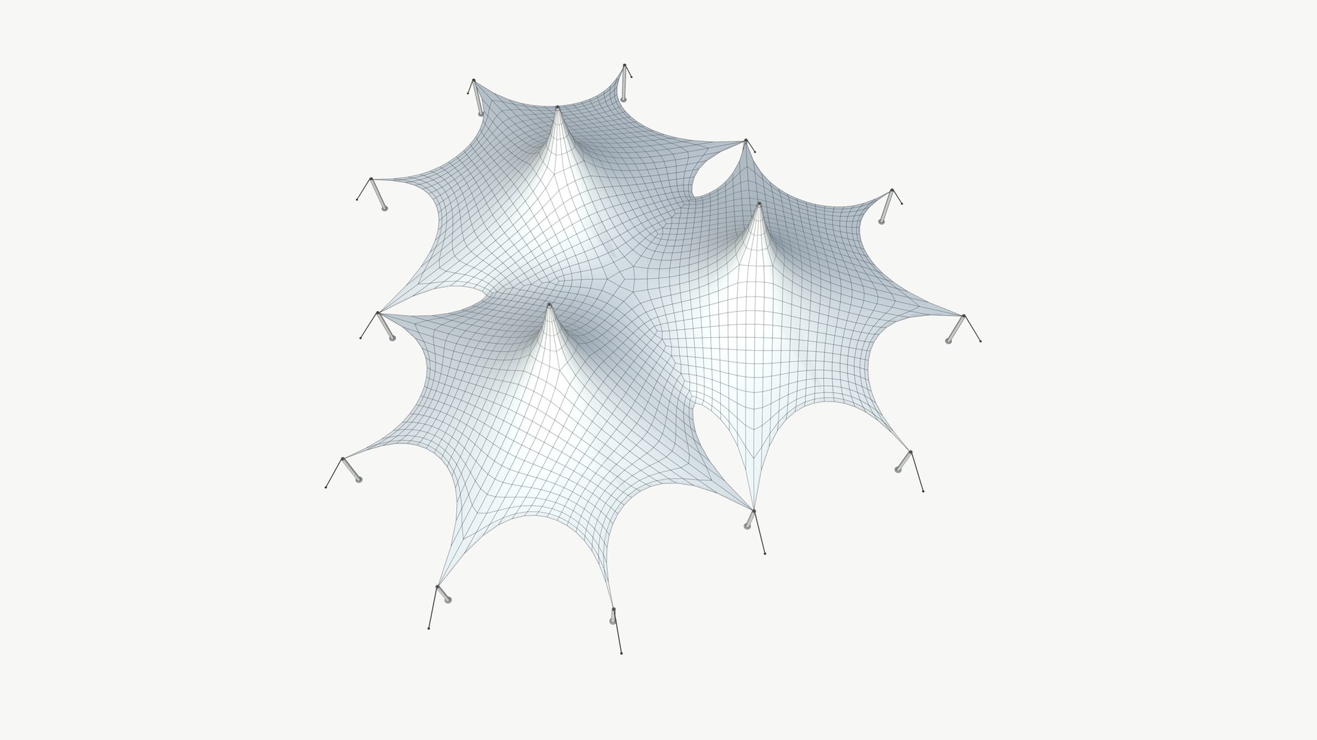 3D Tensile Structure Triple Design Model - TurboSquid 2122821