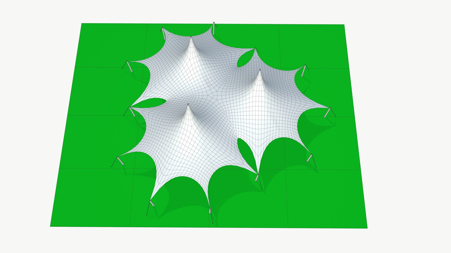 3D Tensile Structure Triple Design Model - TurboSquid 2122821