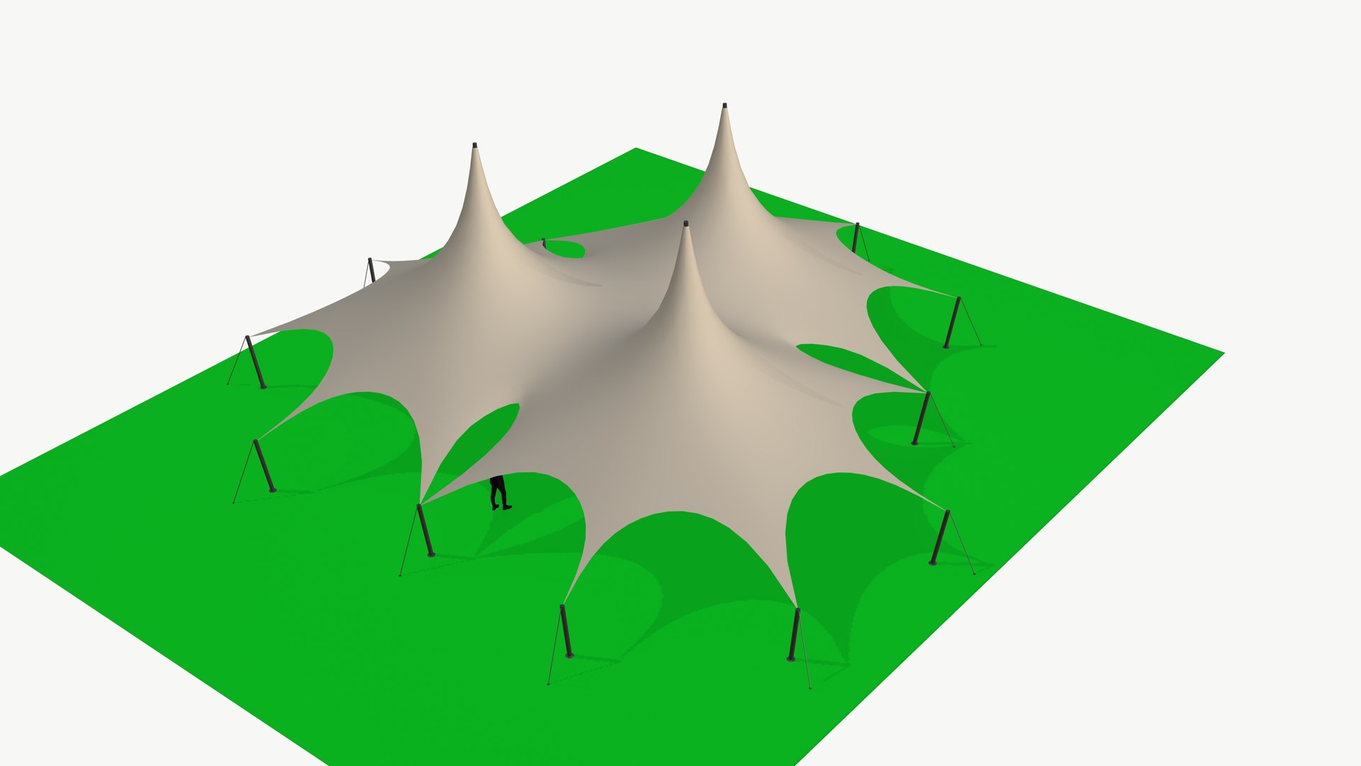 3D Tensile Structure Triple Design Model - TurboSquid 2122821