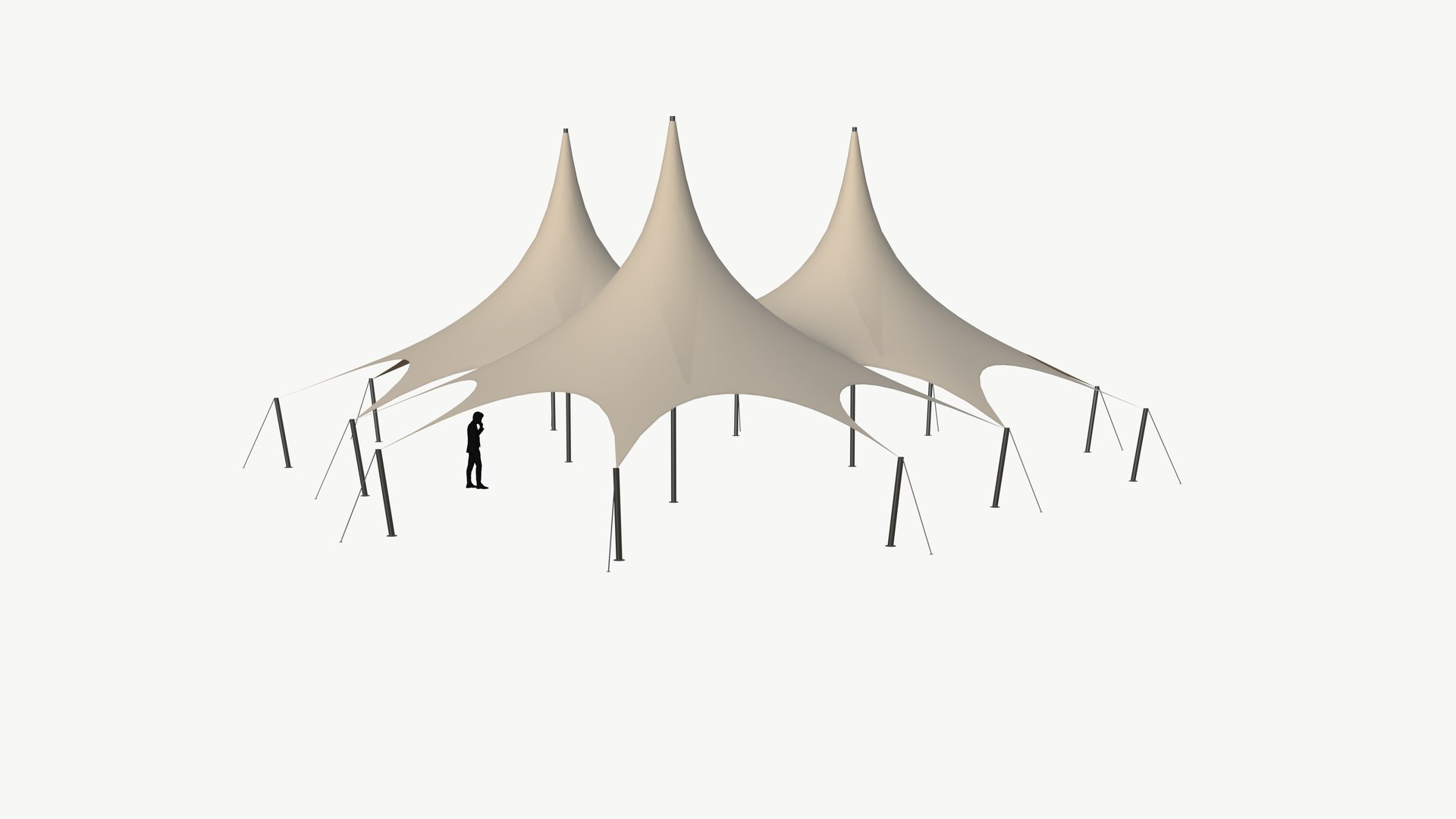 3D Tensile Structure Triple Design Model - TurboSquid 2122821