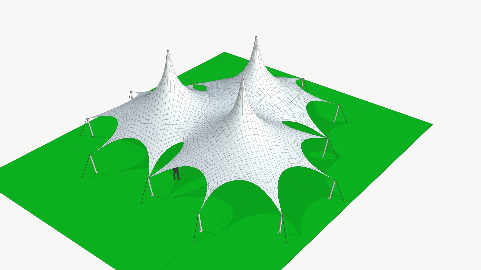 3D Tensile Structure Triple Design Model - TurboSquid 2122821