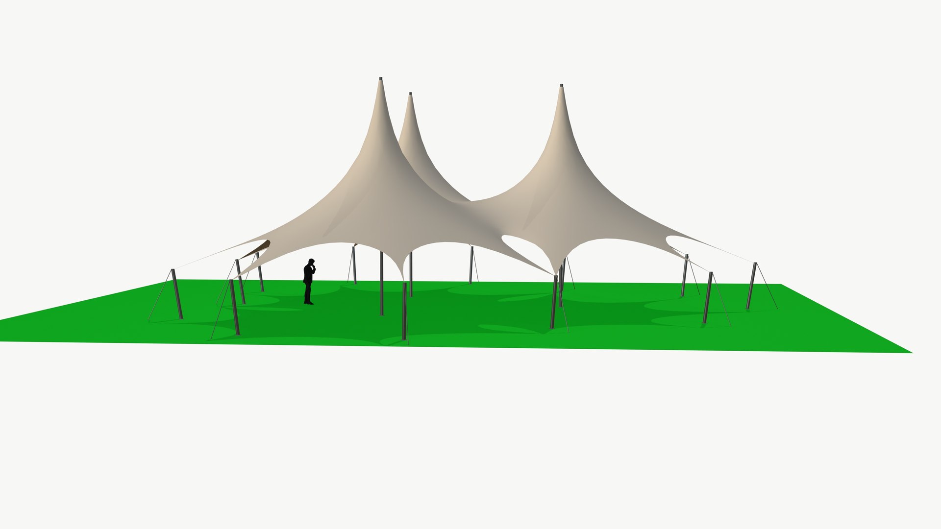 3D Tensile Structure Triple Design Model - TurboSquid 2122821