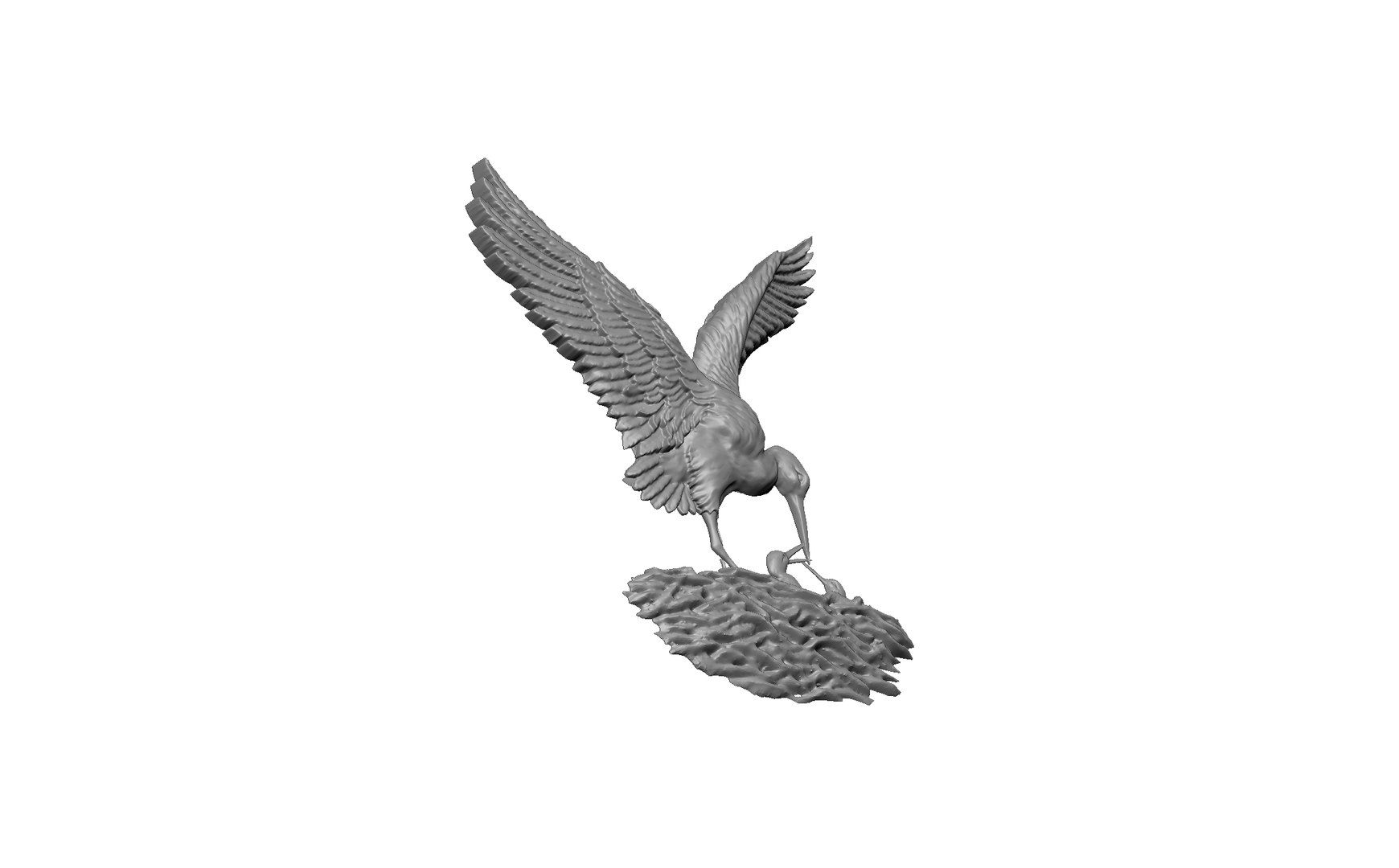 3D Heron Stork Relief Model - TurboSquid 2252447