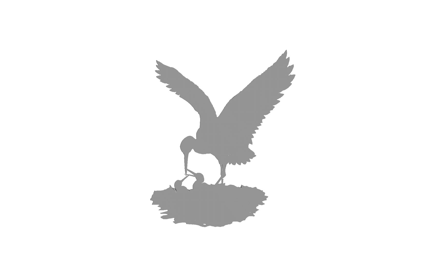 3D Heron Stork Relief Model - TurboSquid 2252447