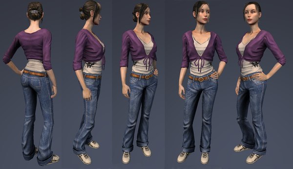 standard girl 3d obj