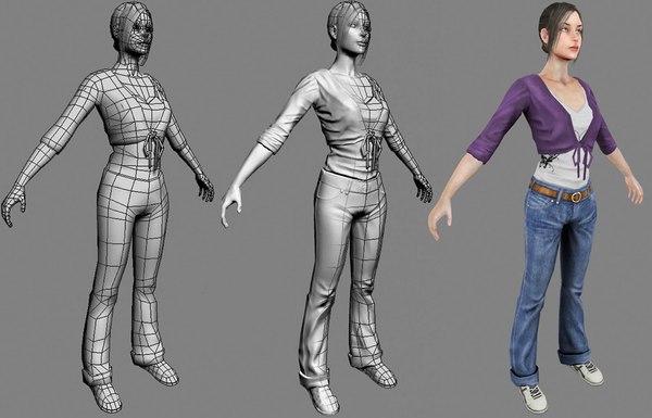 standard girl 3d obj