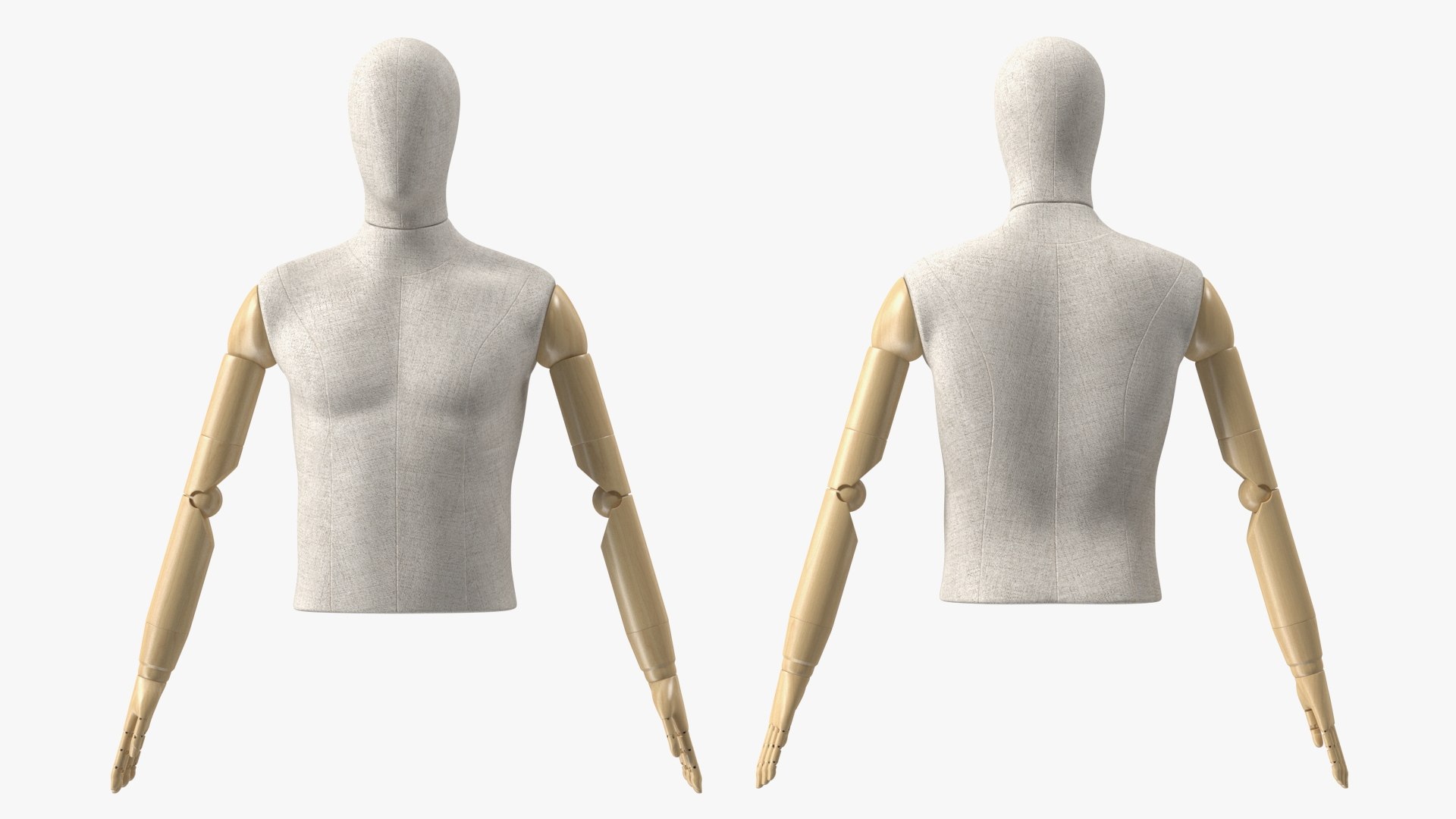 3D Male Flexible Half Body Mannequin Torso - TurboSquid 1855705