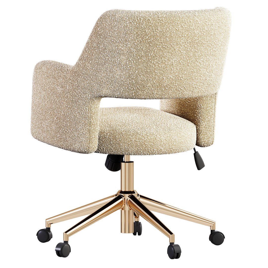 3D Boucle Upholstered Office Desk Chair - TurboSquid 2222388