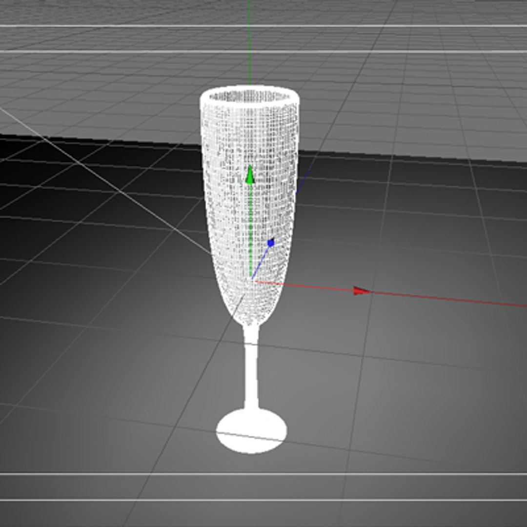 3d champagne glass model