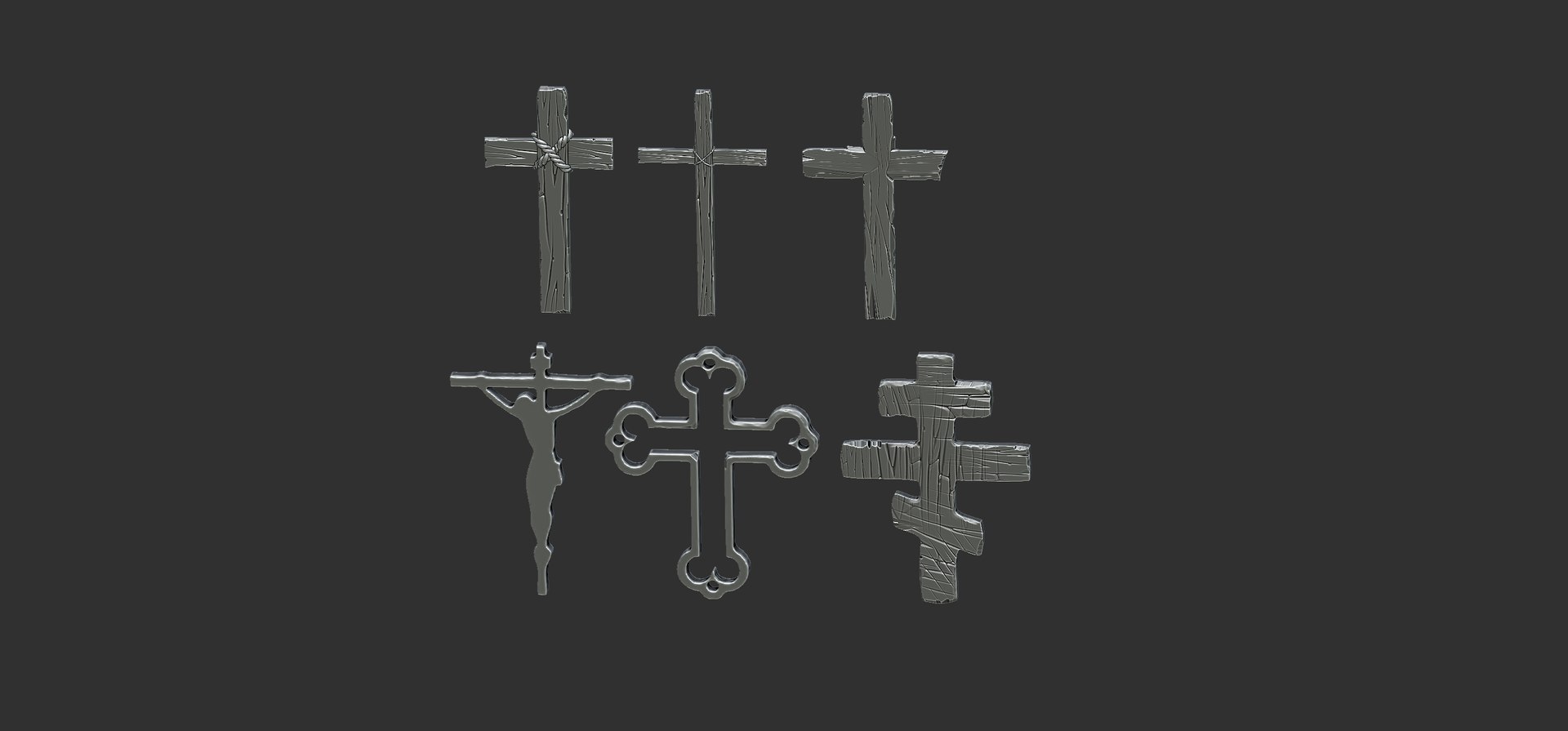 3D Crosses Model - TurboSquid 2139997