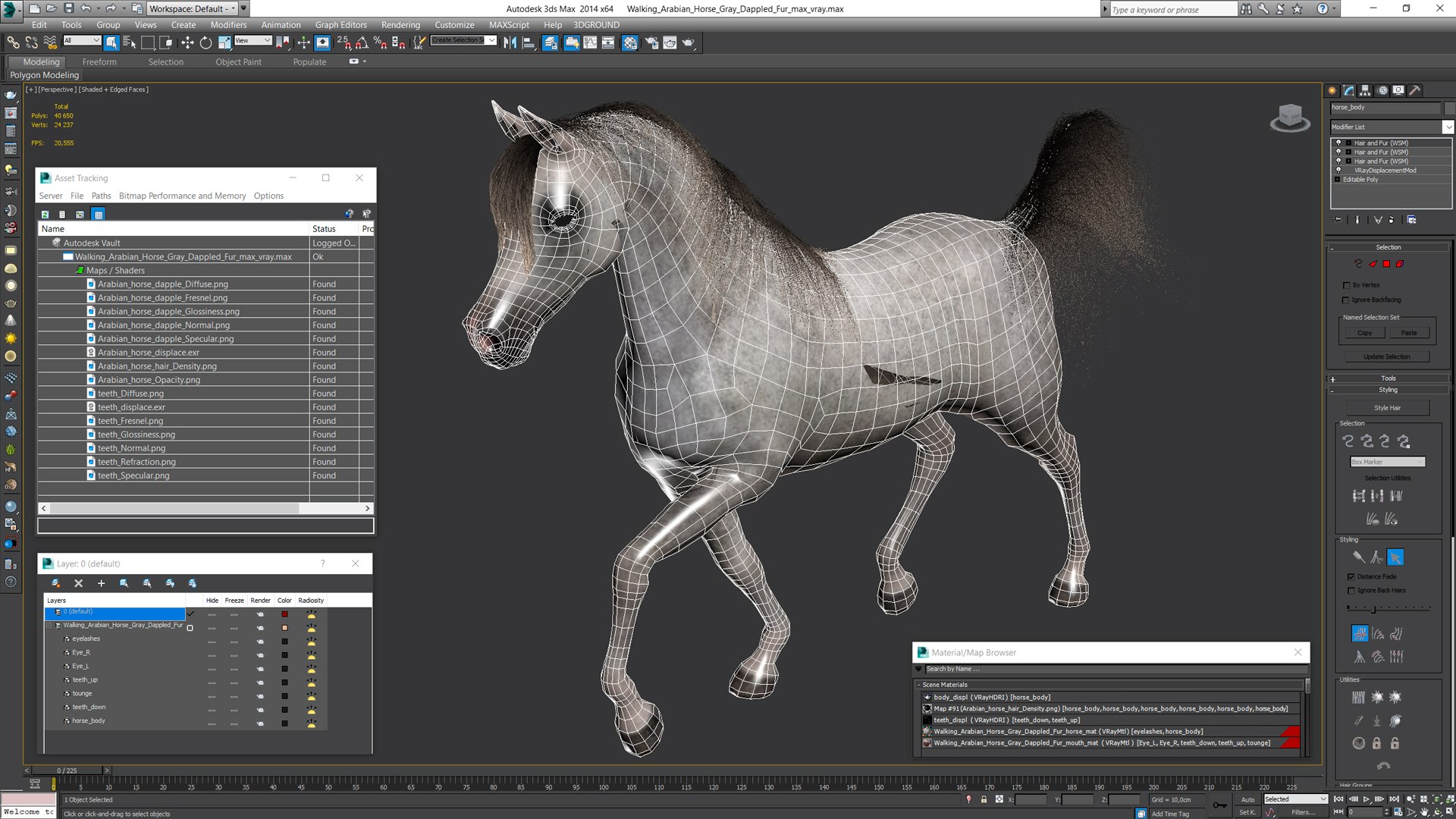 3D Walking Arabian Horse Gray Dappled Fur Model - TurboSquid 2179992