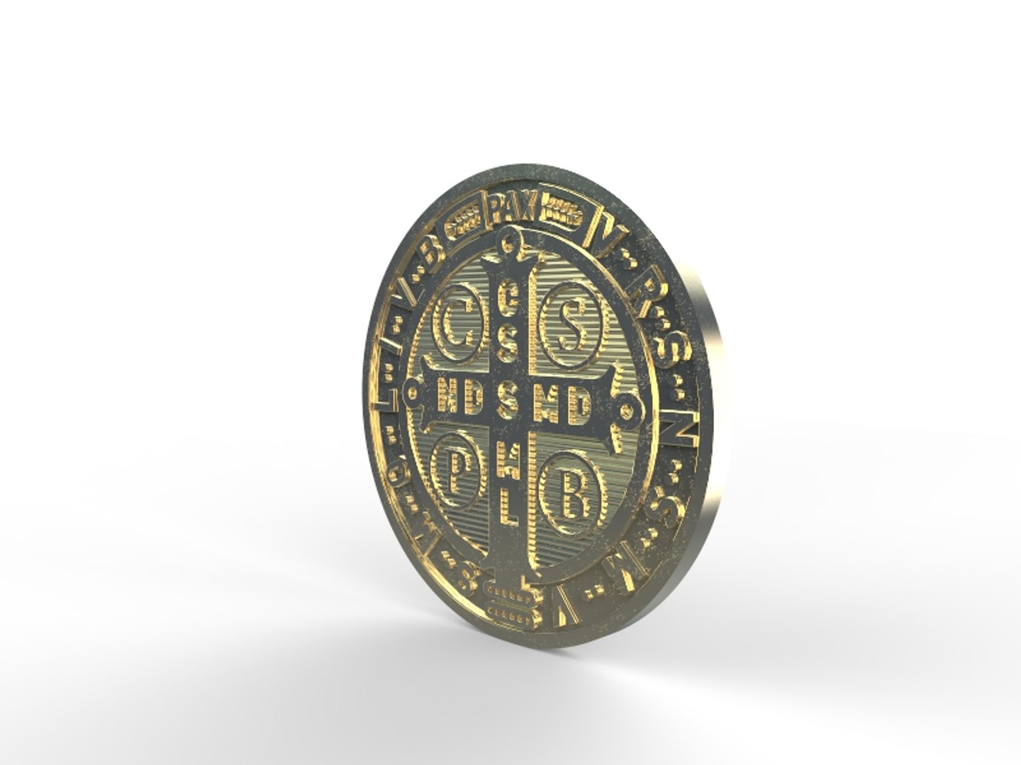 3D Coin Relief Saint Benedict - TurboSquid 1293622