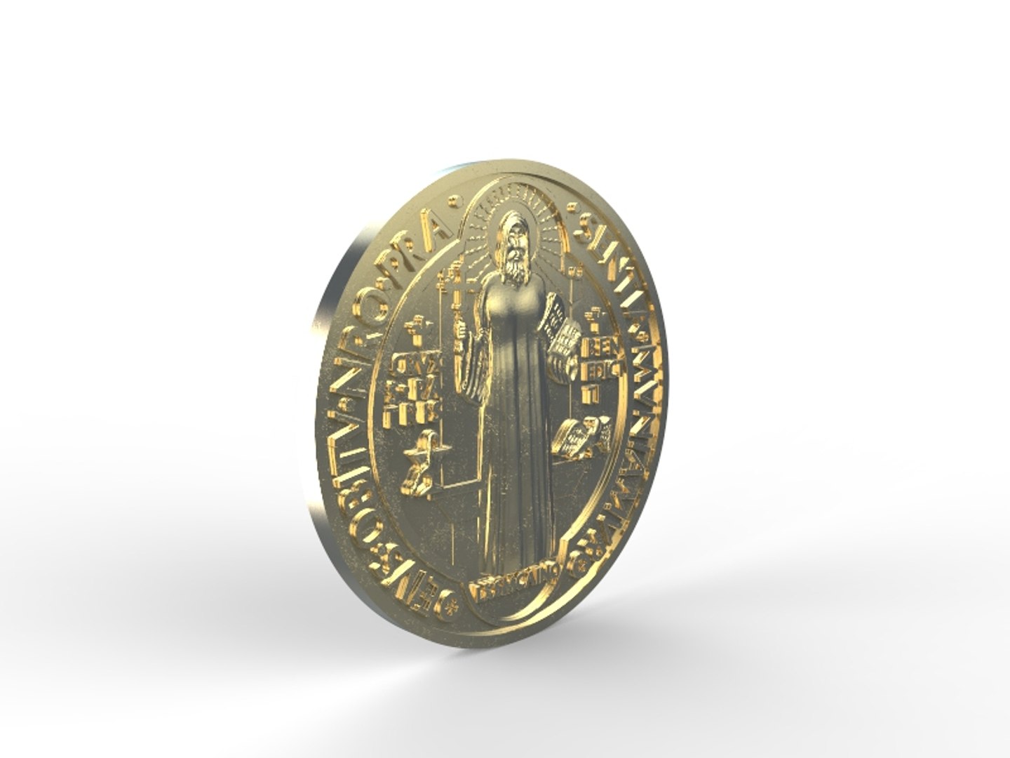 3D Coin Relief Saint Benedict - TurboSquid 1293622