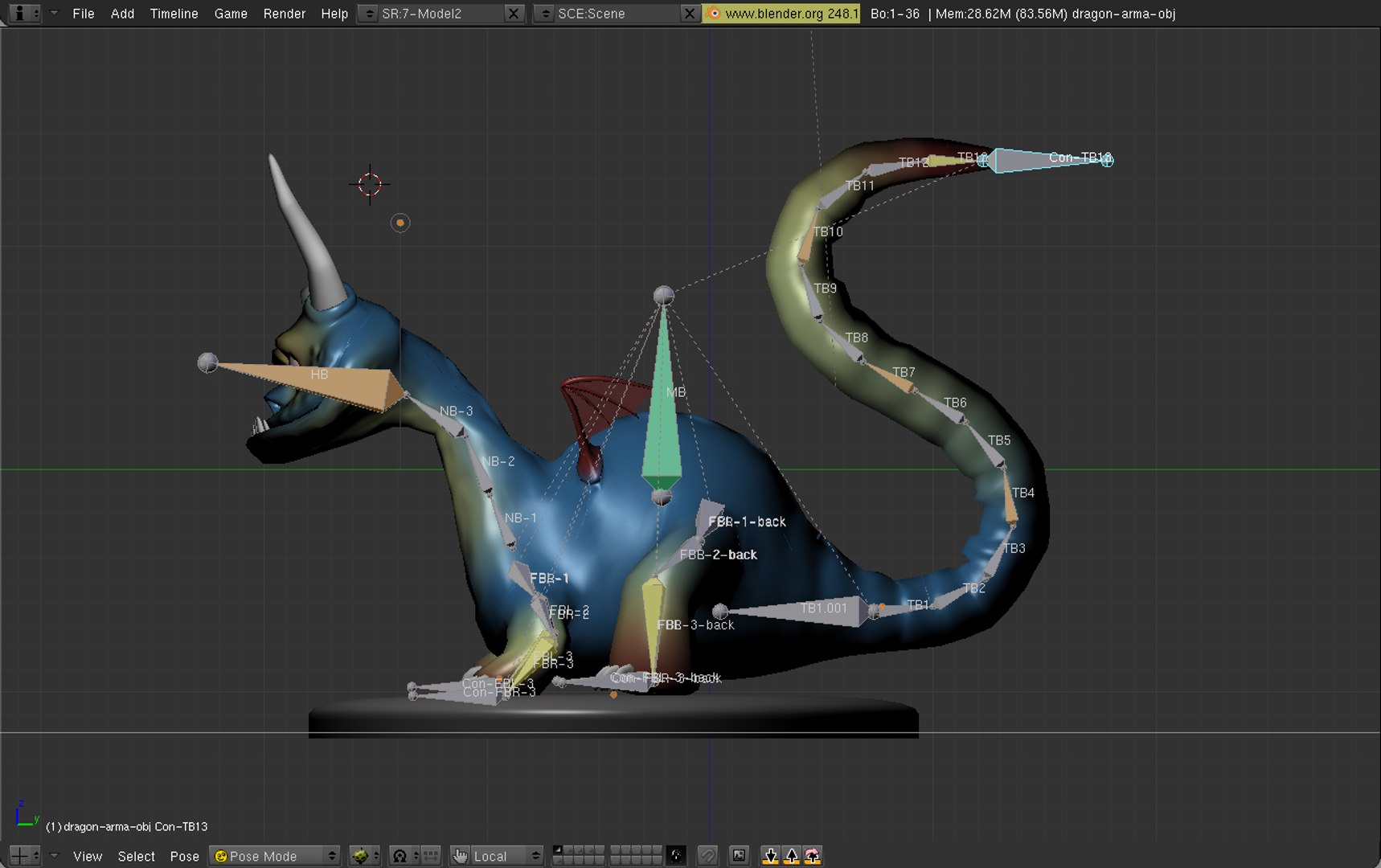 Free Dragon Blender Rigged 3d Model