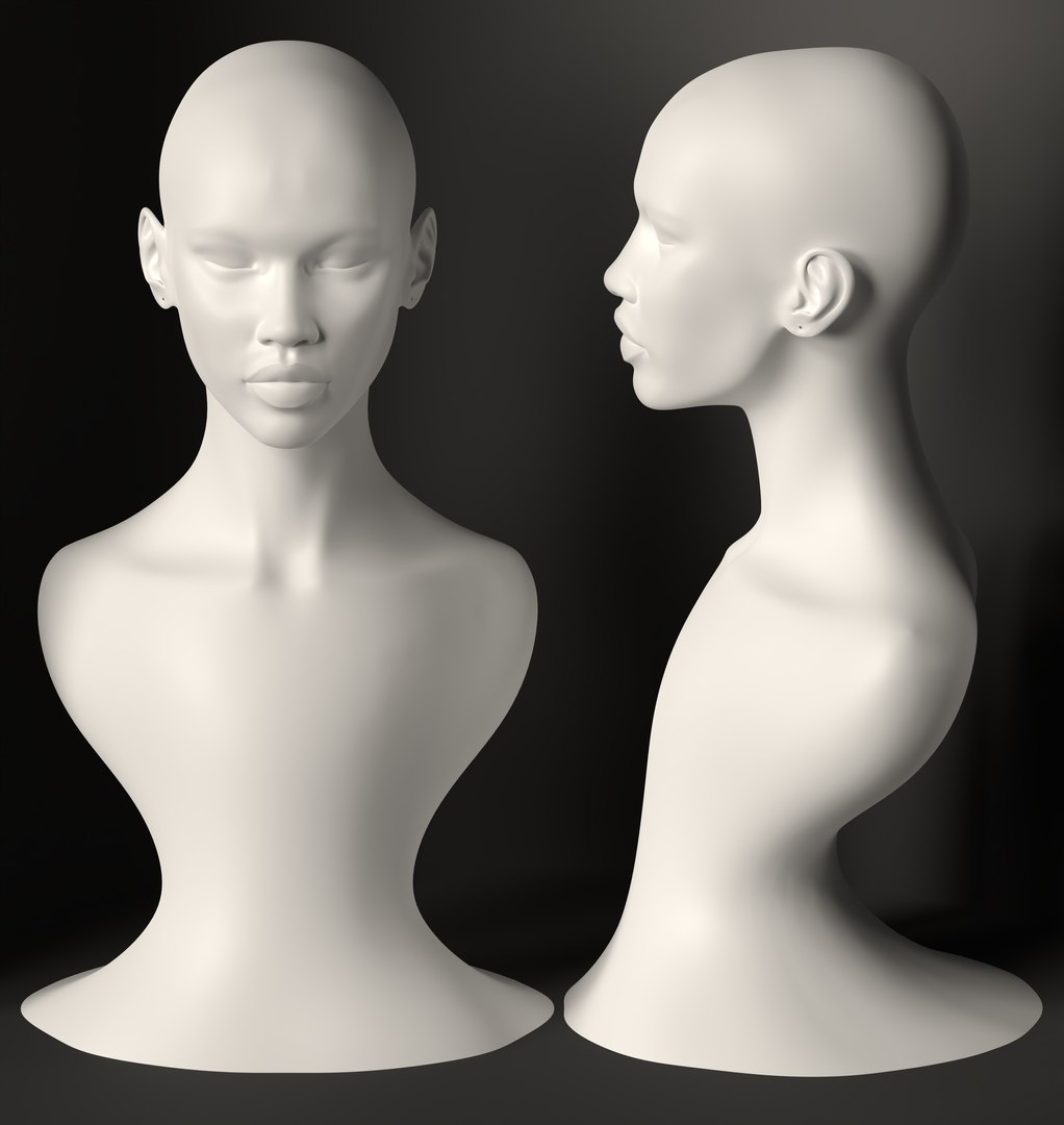 3D Woman Bust Realistic Head 3D Print Model - TurboSquid 2282878