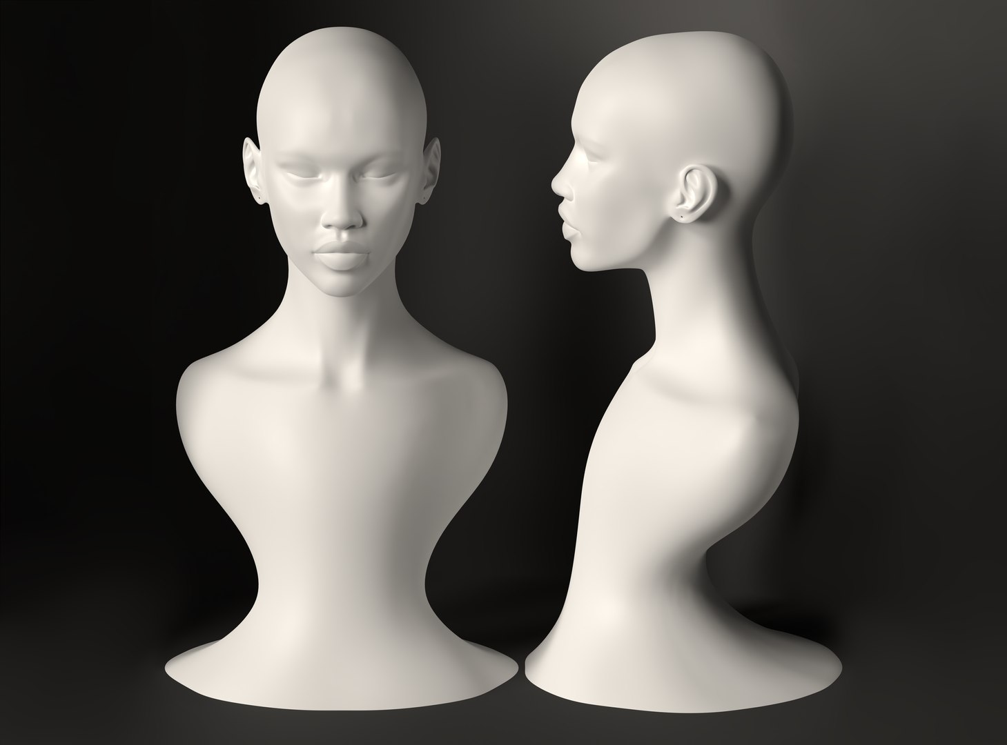 3D Woman Bust Realistic Head 3D Print Model - TurboSquid 2282878
