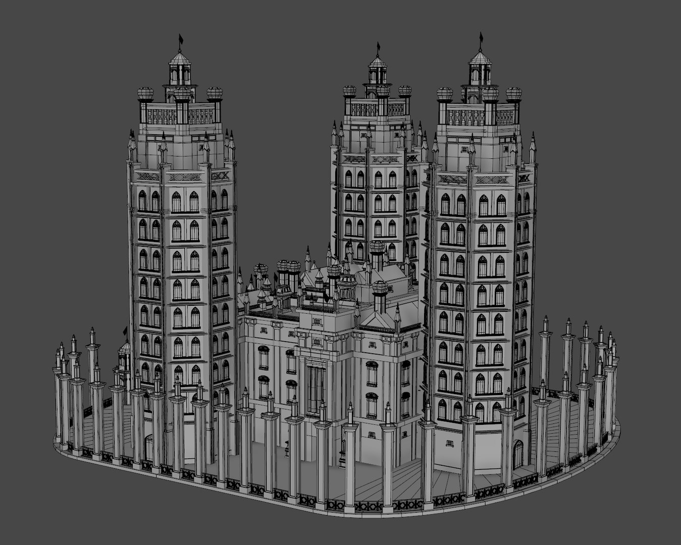 3D Fantasy Castle Towers - TurboSquid 1799573