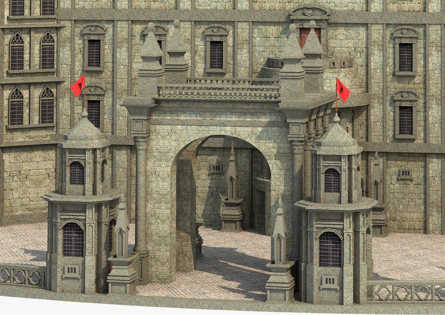 3D Fantasy Castle Towers - TurboSquid 1799573