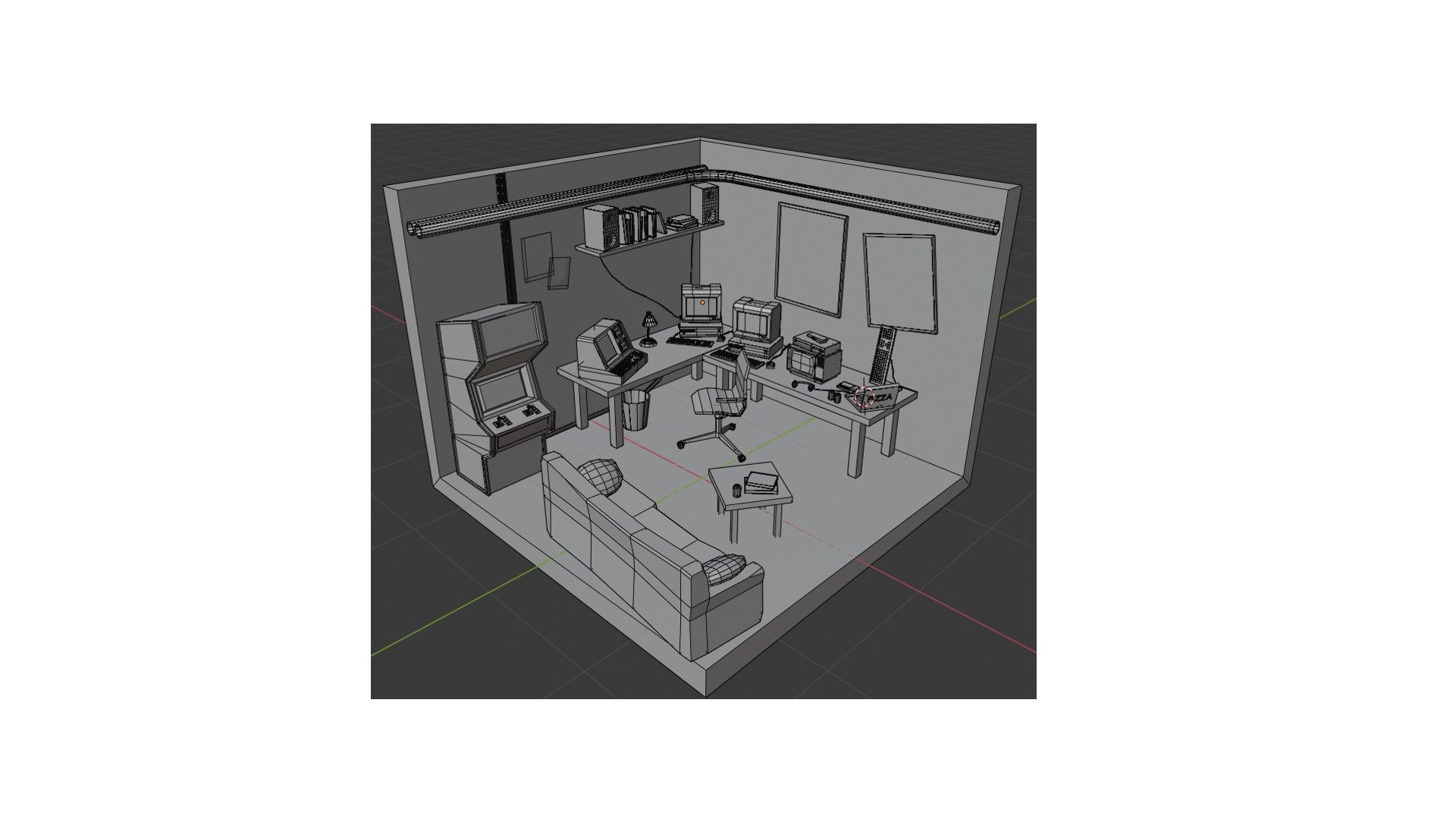3D Isometric Hacker Room Model - TurboSquid 1665525