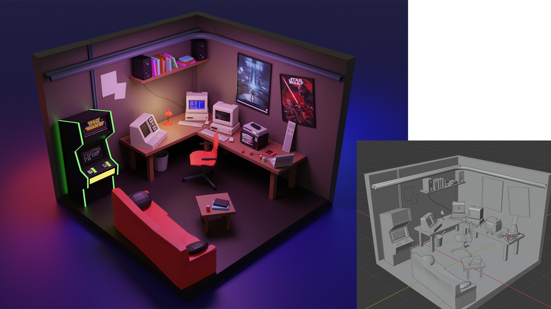 3D Isometric Hacker Room Model - TurboSquid 1665525